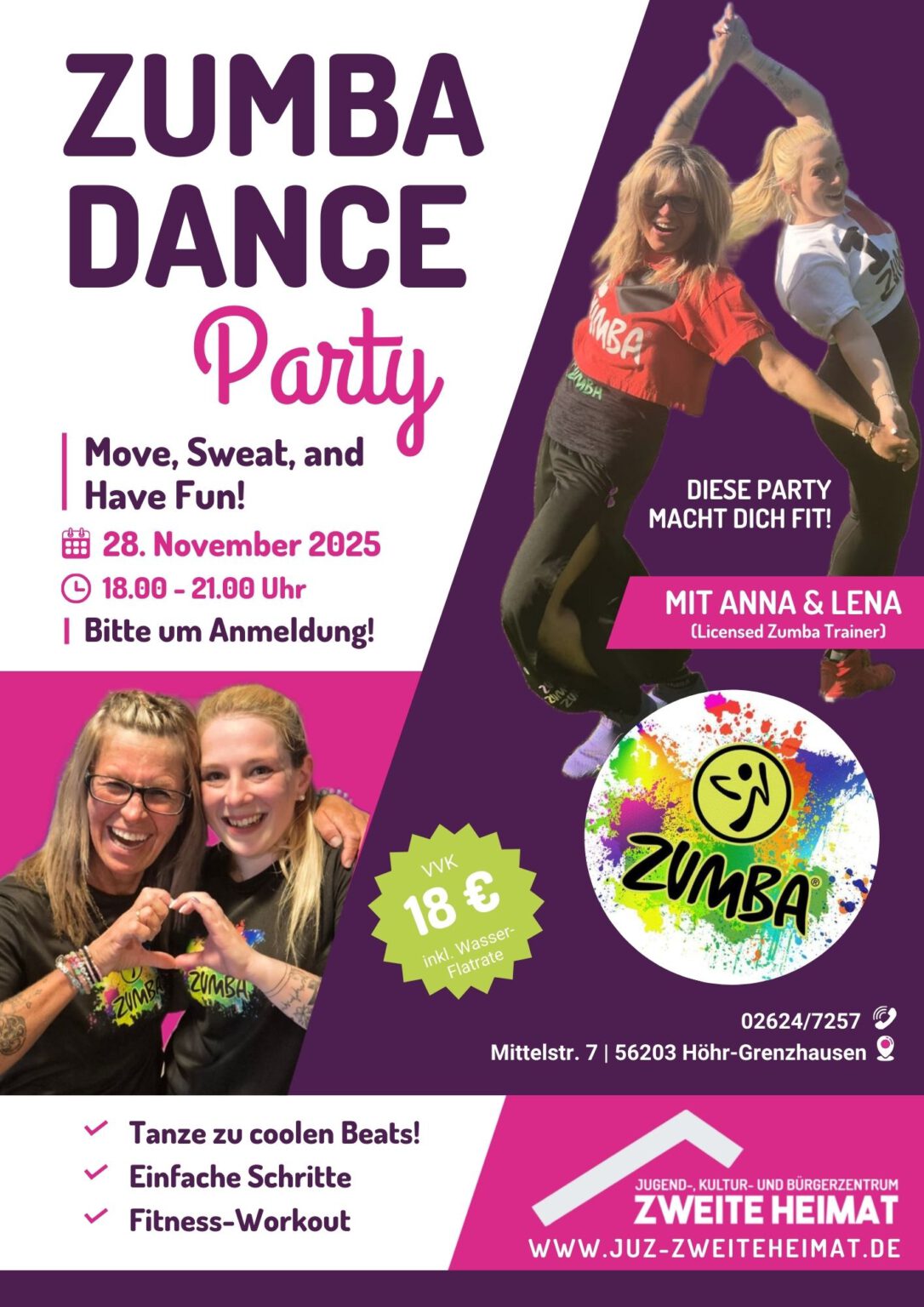Zumba-Party „Tanz dich fit und glücklich!“ am 28. November 2025 ...